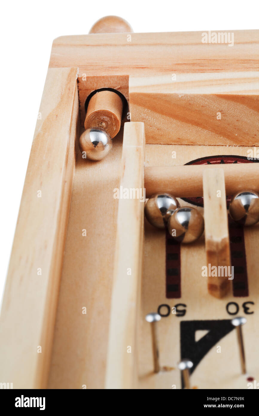 detail of spring tabletop pinball game close up Stock Photo - Alamy