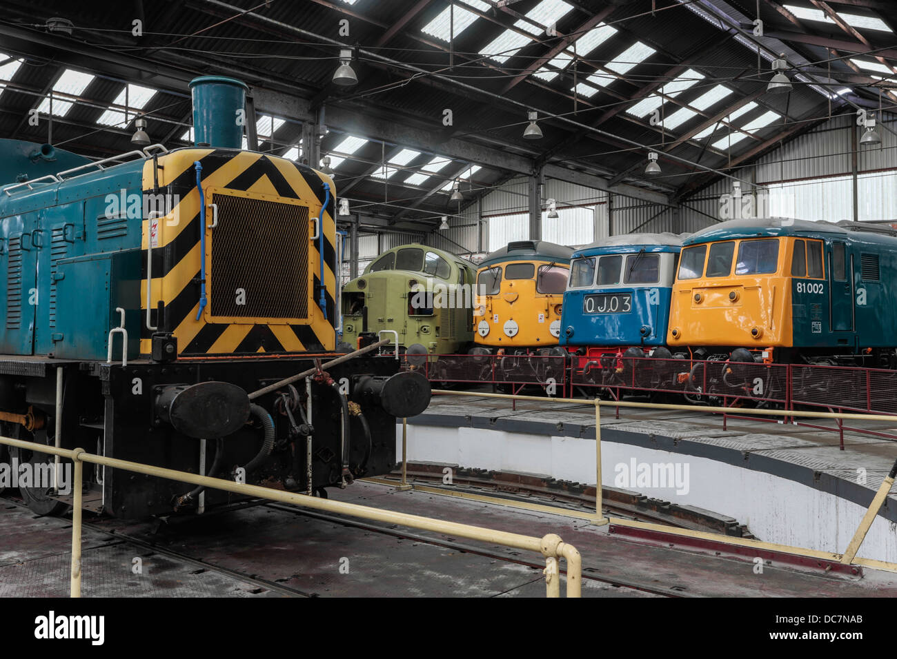 Preserved diesel locomotives in the Barrow Hill Roundhouse, Derbyshire ...