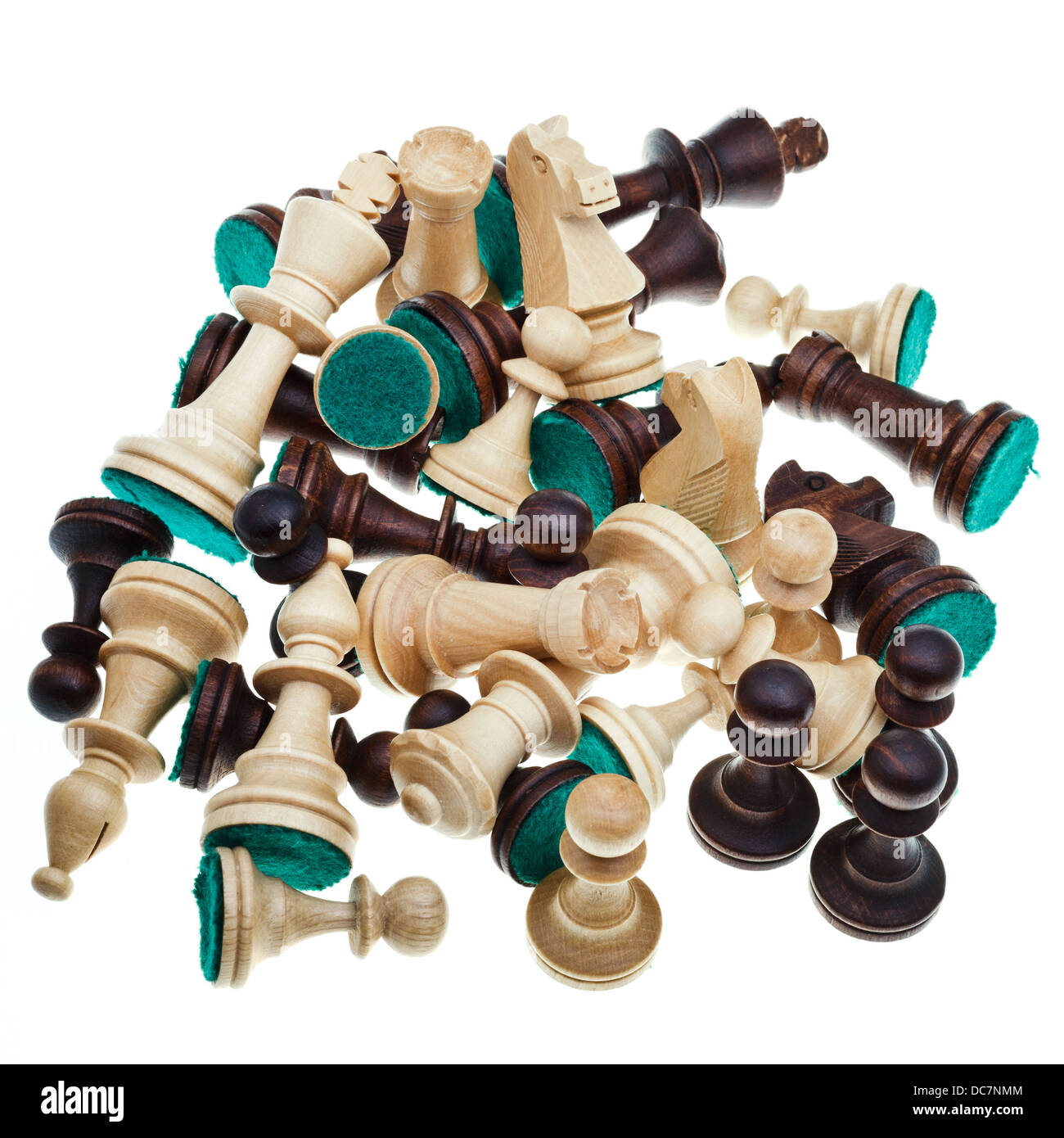 scattered chess pieces isolated on white background Stock Photo - Alamy