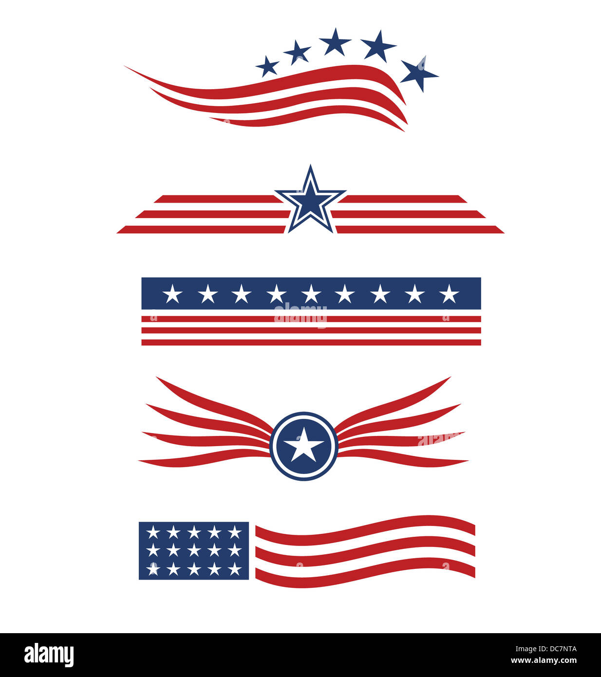 USA star flag design elements Stock Photo - Alamy