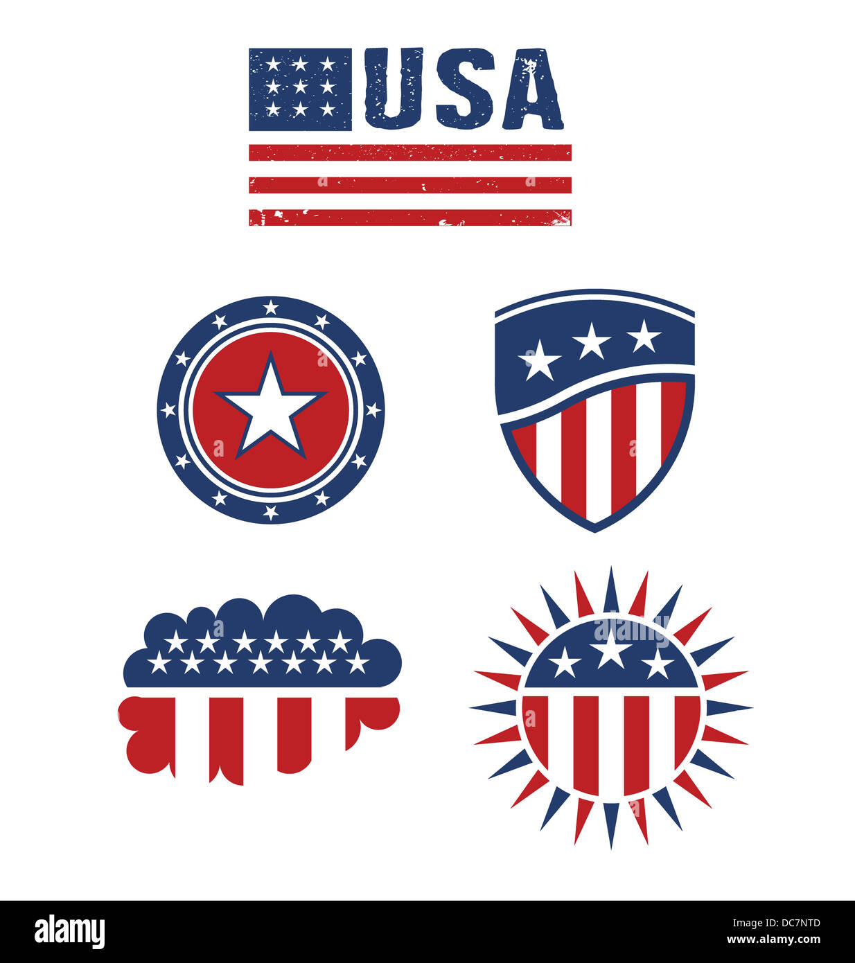 USA star flag design elements vector Stock Photo - Alamy