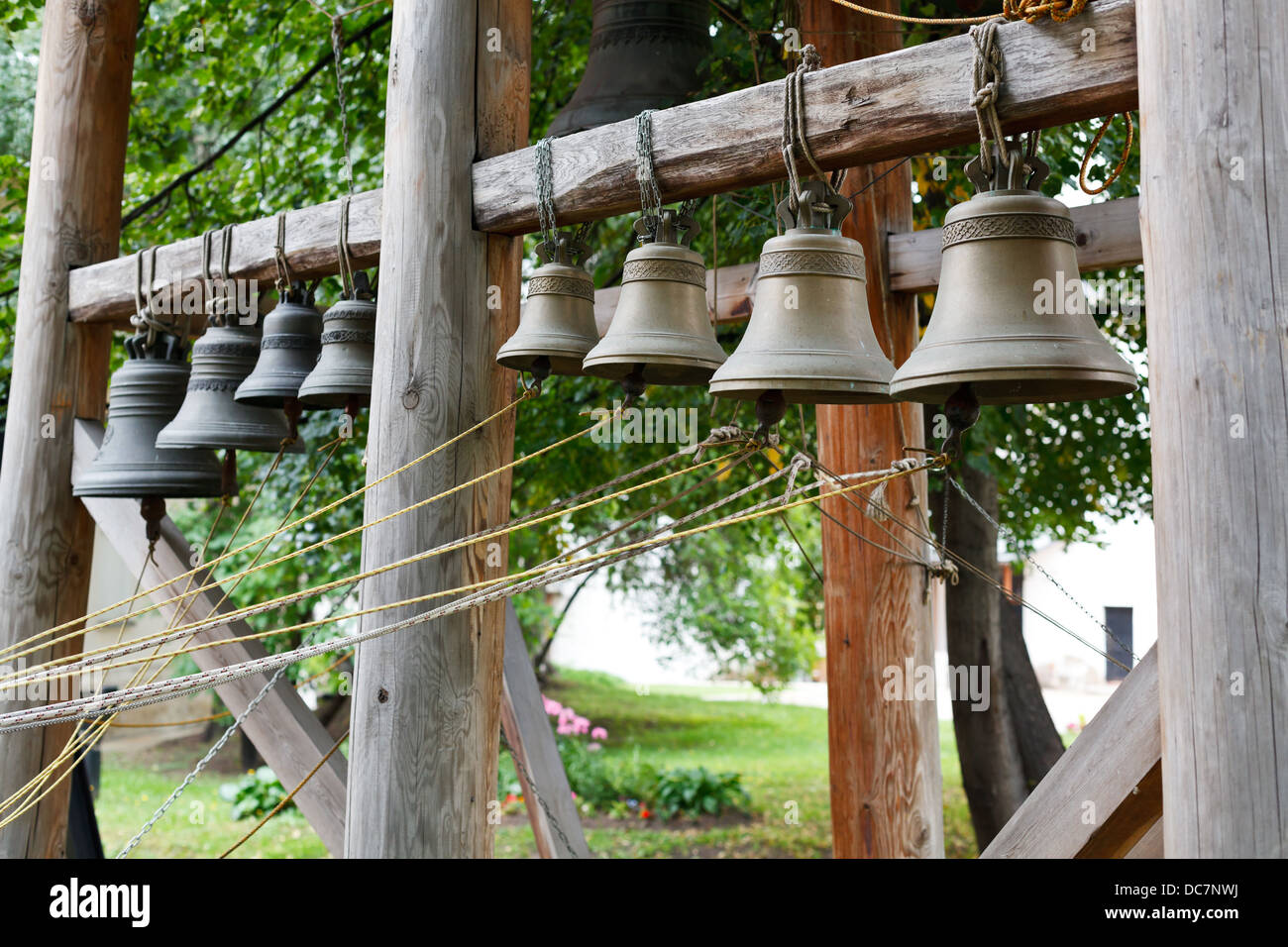 old church bronze bells of belfry Stock Photo - Alamy