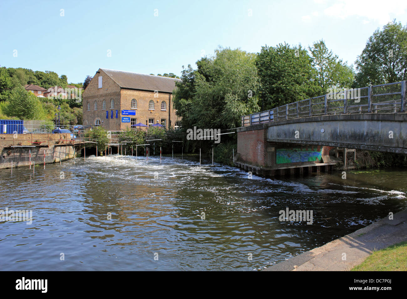 The Grand Union Canal at Copper Mill Lock, North West London, England ...