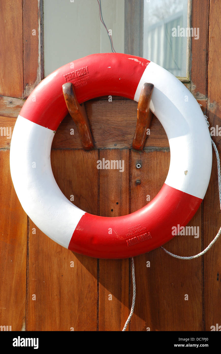 Lifebuoy Onboard Boat Stock Photo - Alamy