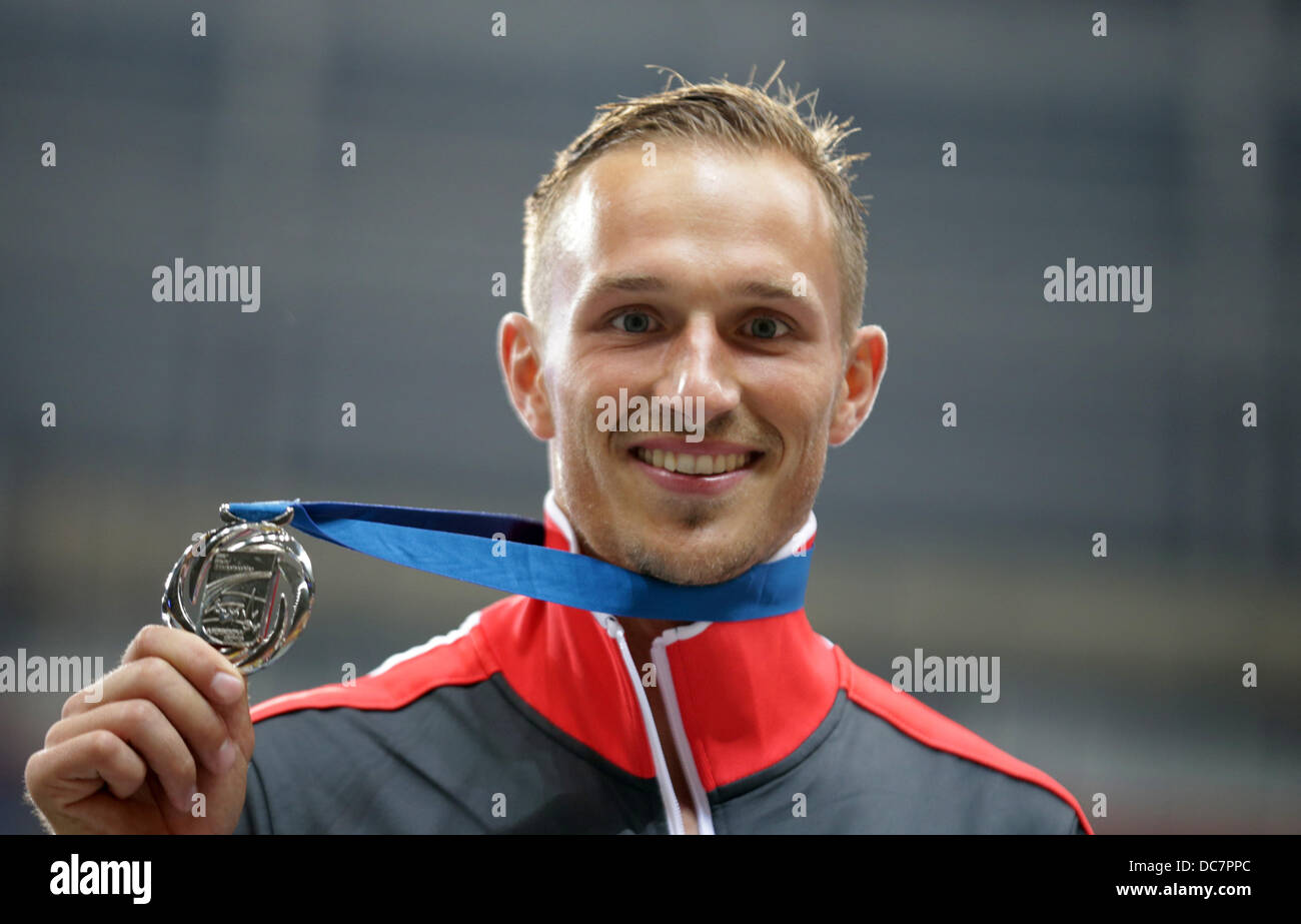 Moscow, Russia. 11th Aug, 2013. Michael Schrader of Germany poses with ...