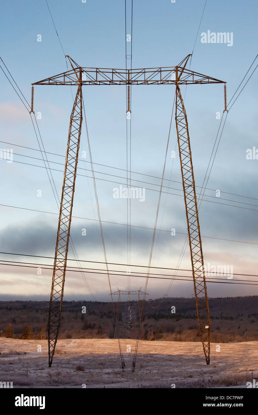 Power lines in the countryside Stock Photo - Alamy