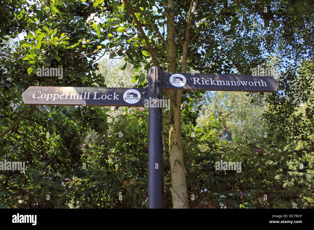The Grand Union Canal at near Maple Cross, North West London, England ...