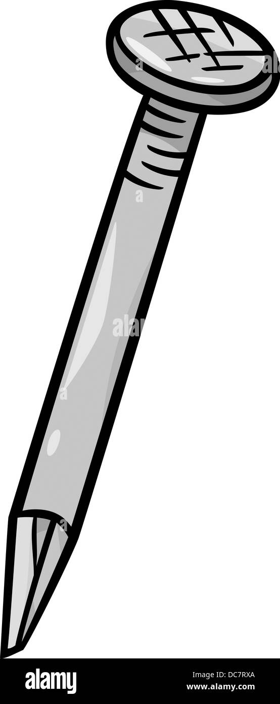 Cartoon Illustration of Metal Nail Clip Art Stock Photo - Alamy