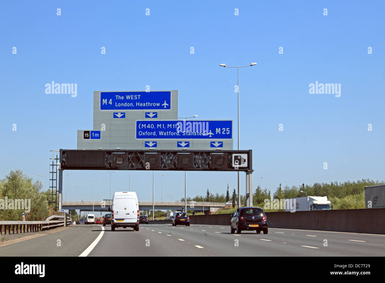The M25 motorway orbital road around London Stock Photo - Alamy
