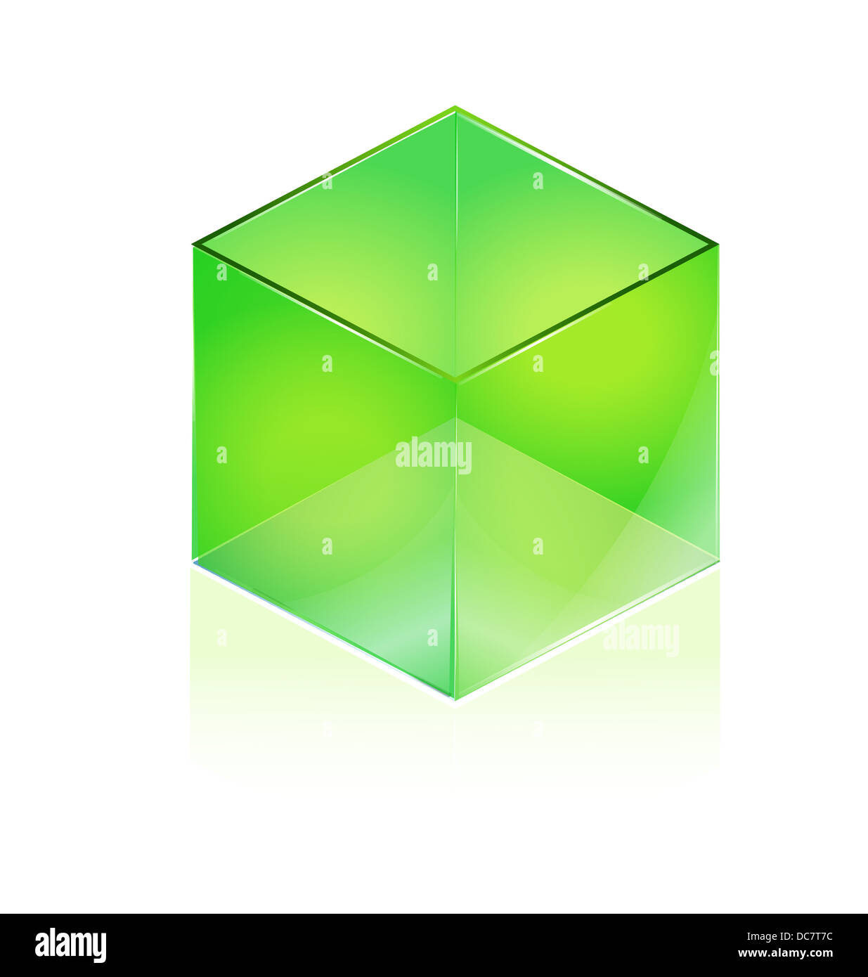 Green glowing cube Cut Out Stock Images & Pictures - Alamy