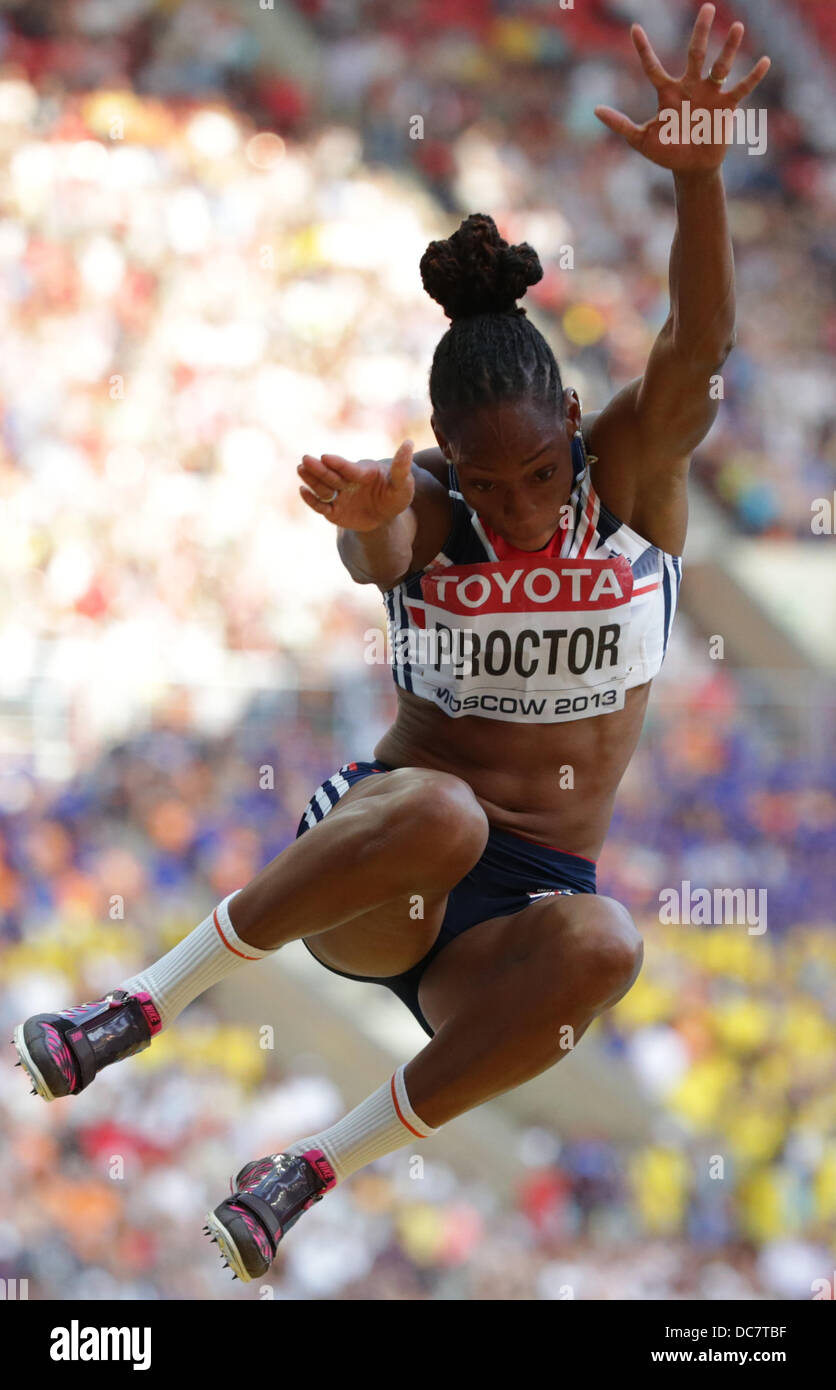 Moscow, Russia. 11th Aug, 2013. Shara Proctor of Great Britan competes ...