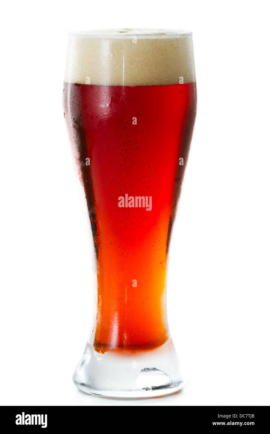 irish red beer isolated on a white background Stock Photo - Alamy