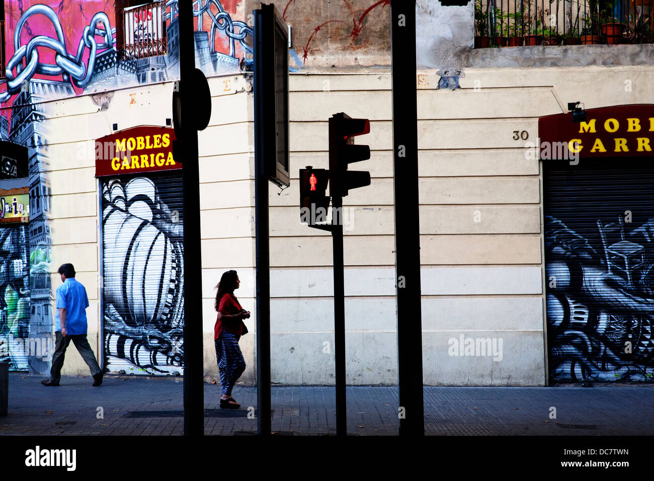 Street scene, Barcelona, Spain Stock Photo - Alamy