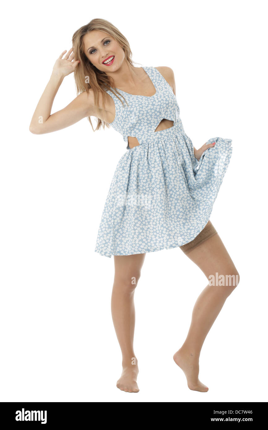 Young woman cute dancing pose hi-res stock photography and images - Alamy