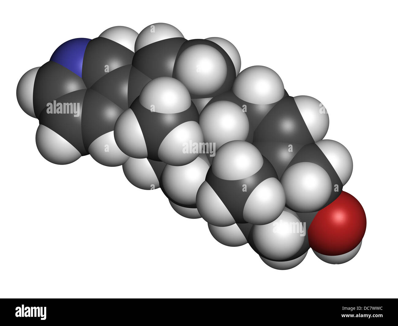 Abiraterone prostate cancer drug, chemical structure. Atoms are ...