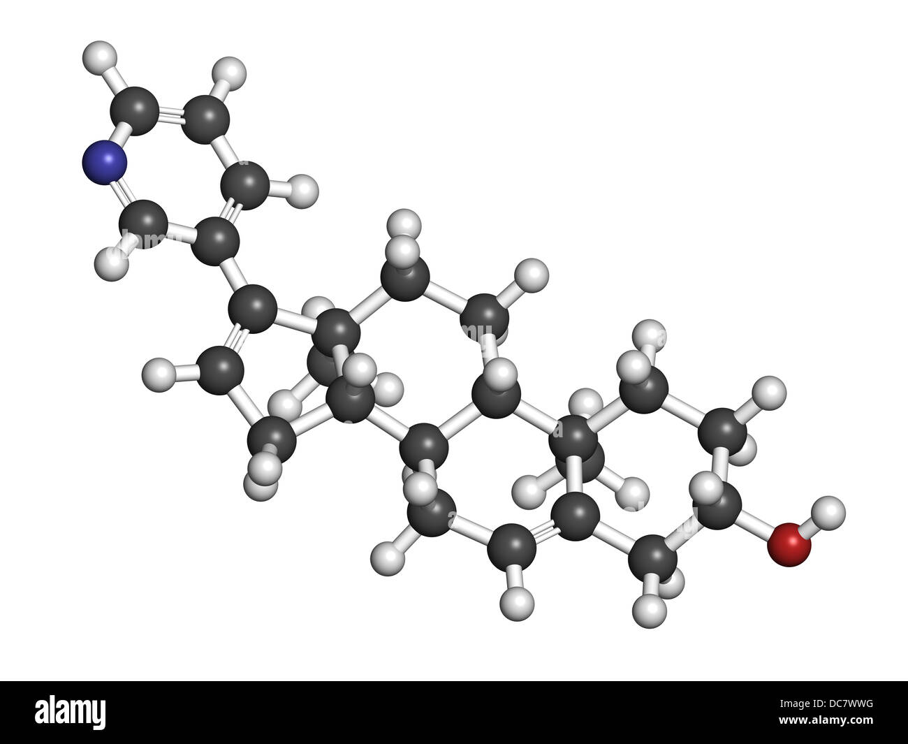 Abiraterone prostate cancer drug, chemical structure. Atoms are ...