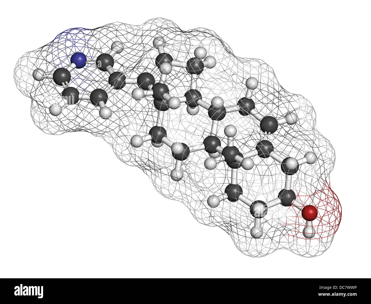 Abiraterone prostate cancer drug, chemical structure. Atoms are ...