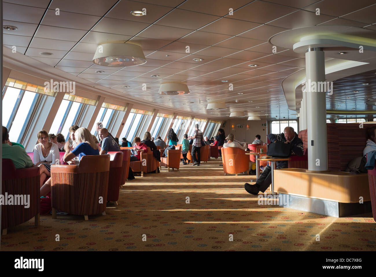 The Interior Restaurant Bar on the P&O Cross Channel Ferry the Spirit ...
