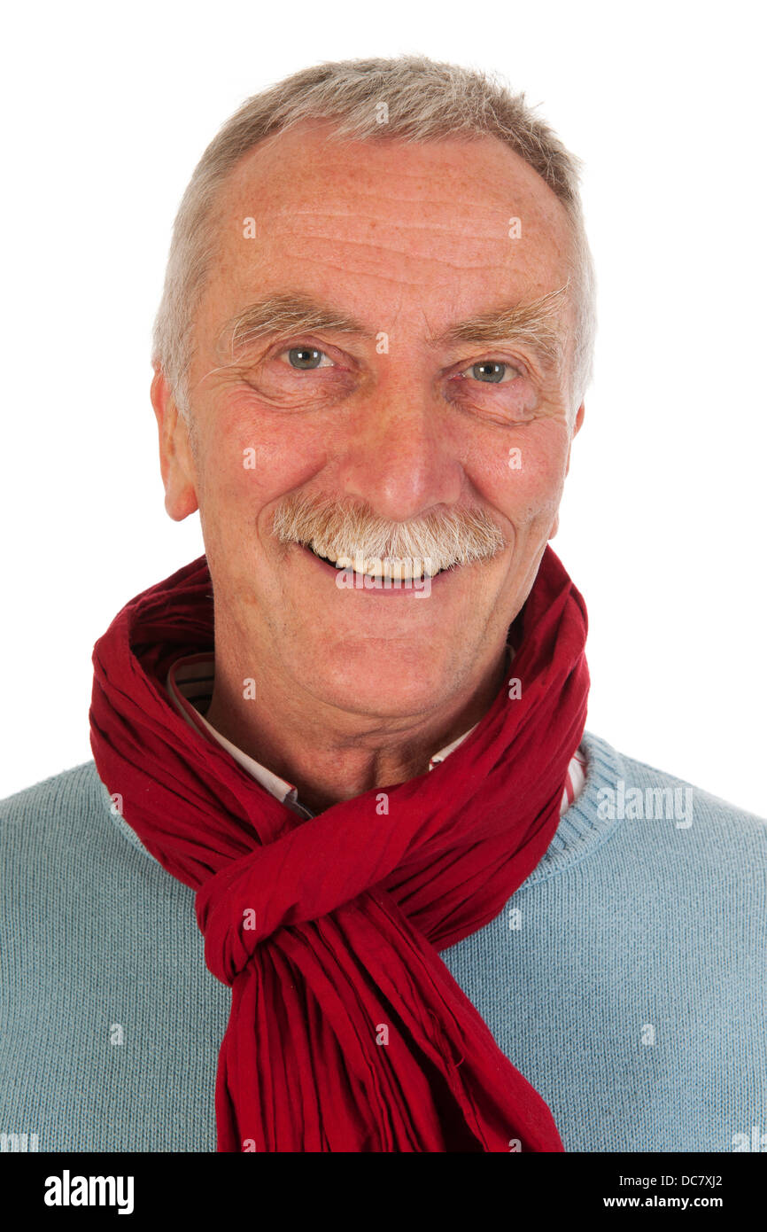 Older man looking up in studio Stock Photo - Alamy