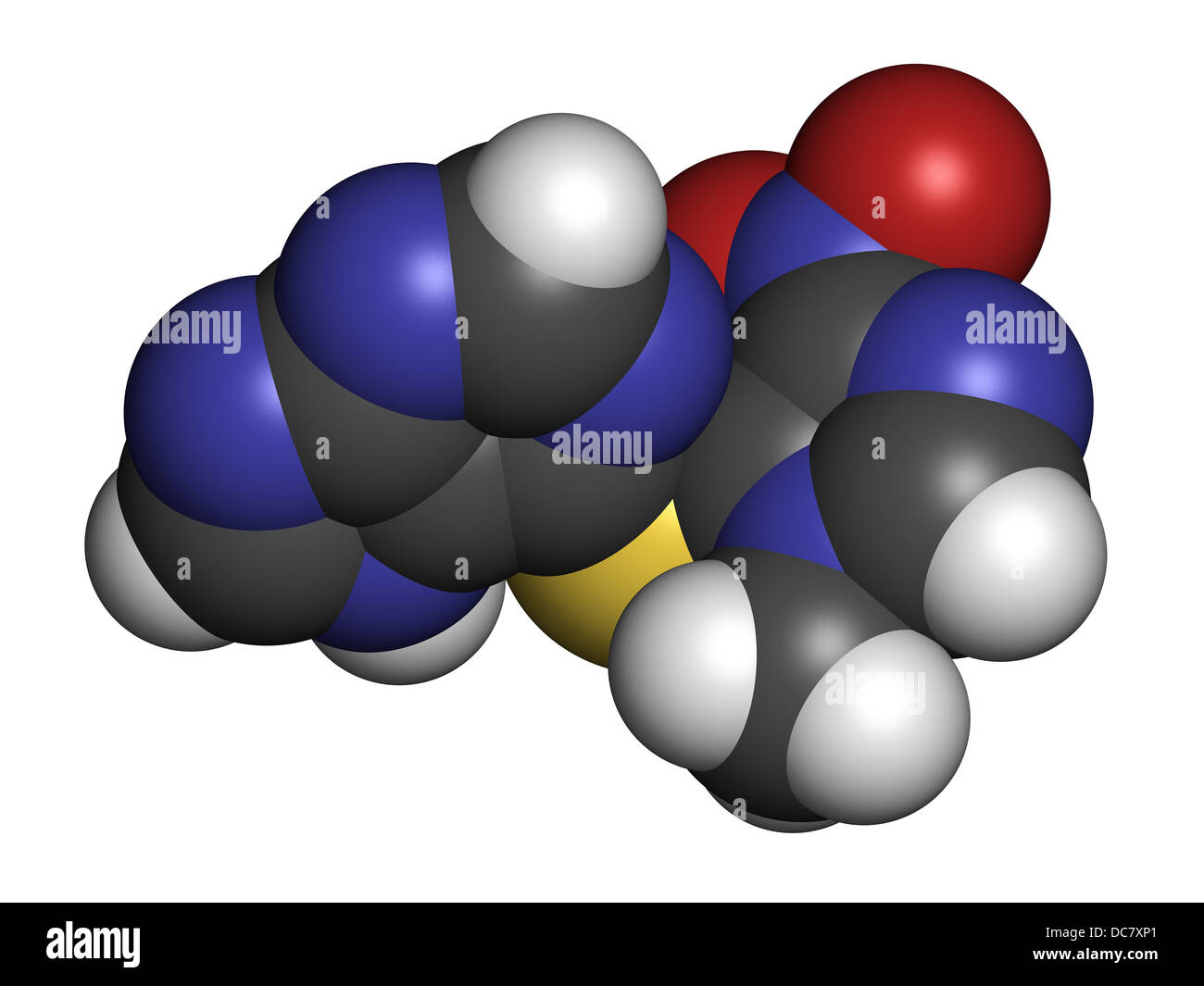 Azathioprine immunosuppressive drug, chemical structure. Used to ...