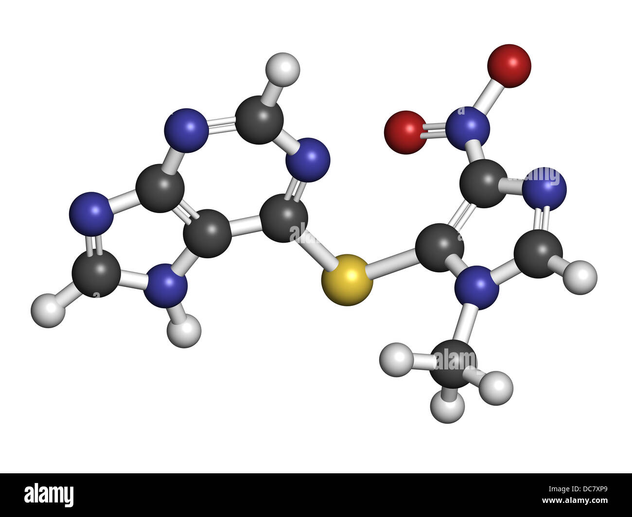 Azathioprine immunosuppressive drug, chemical structure. Used to ...