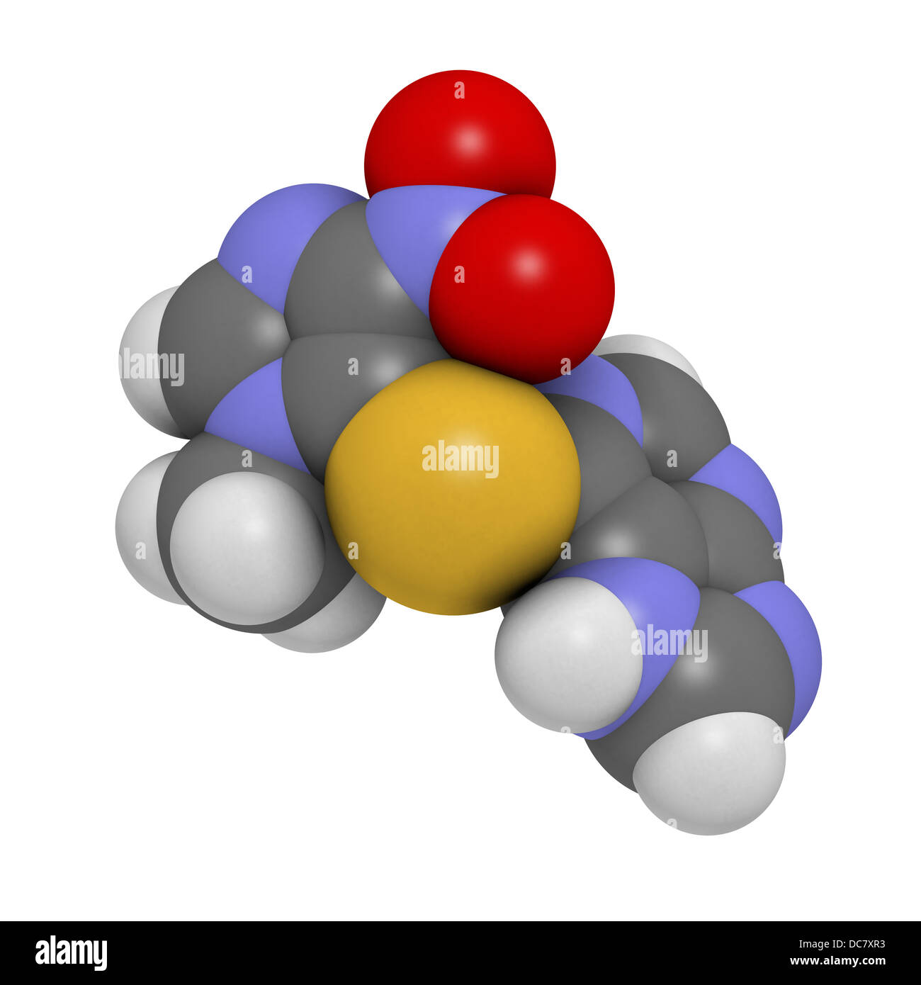 Azathioprine immunosuppressive drug, chemical structure. Used to ...
