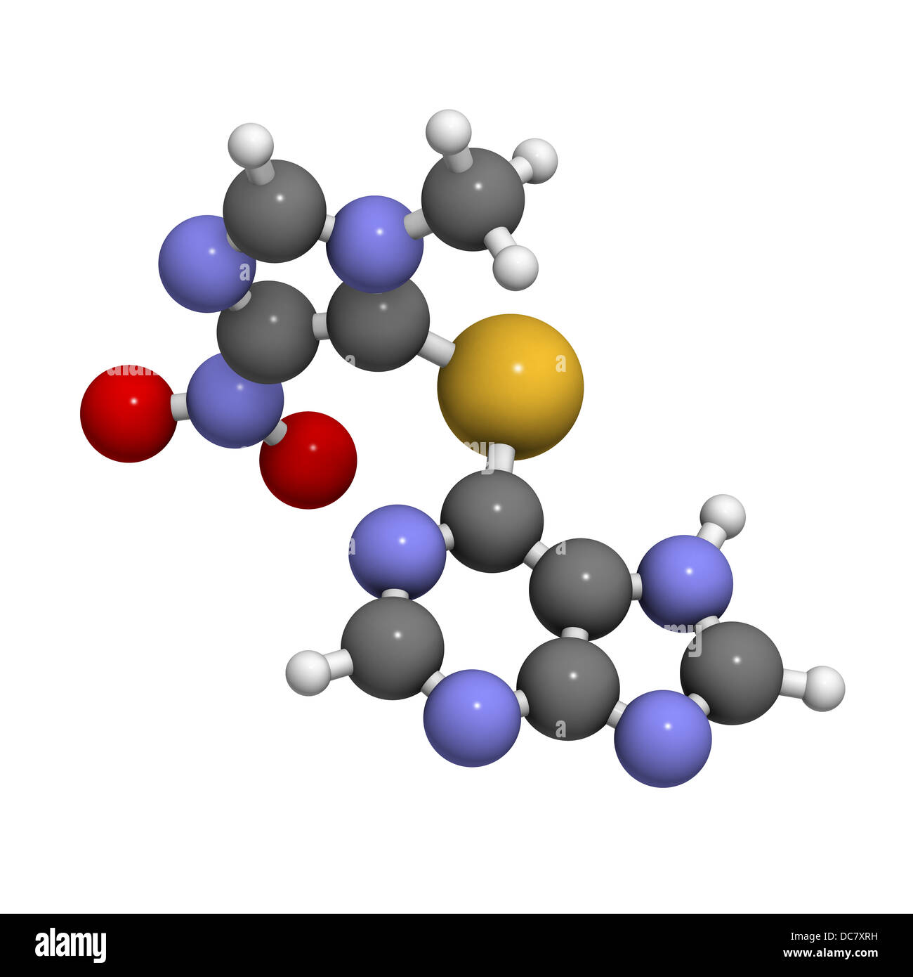 Azathioprine immunosuppressive drug, chemical structure. Used to ...