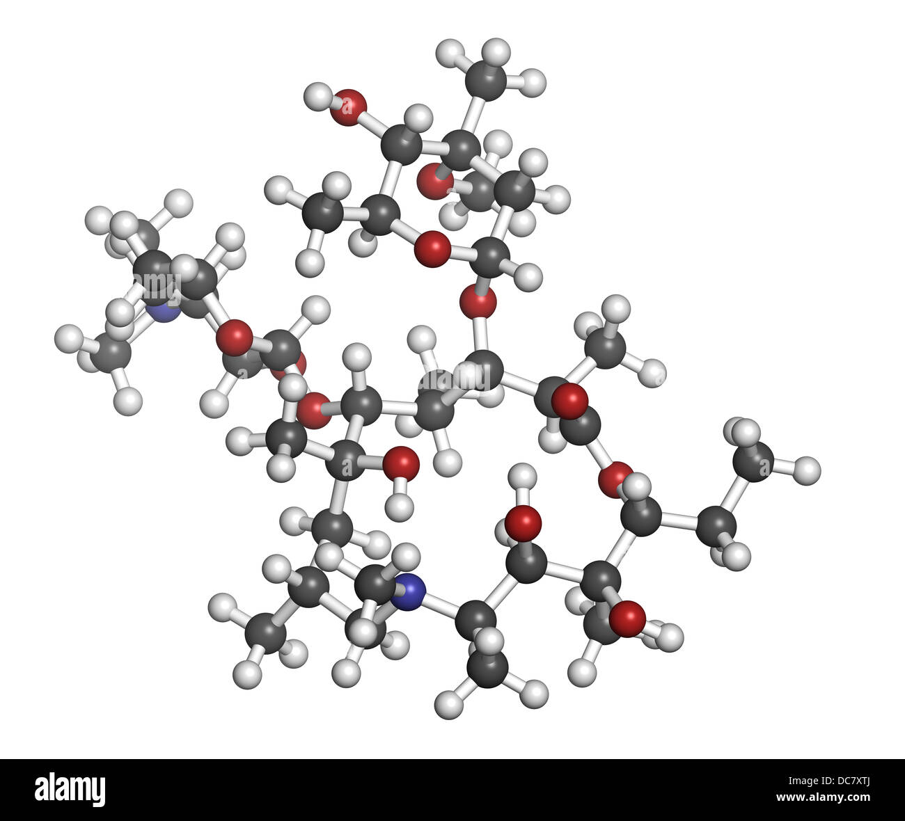 Azithromycin antibiotic drug (macrolide class), chemical structure ...