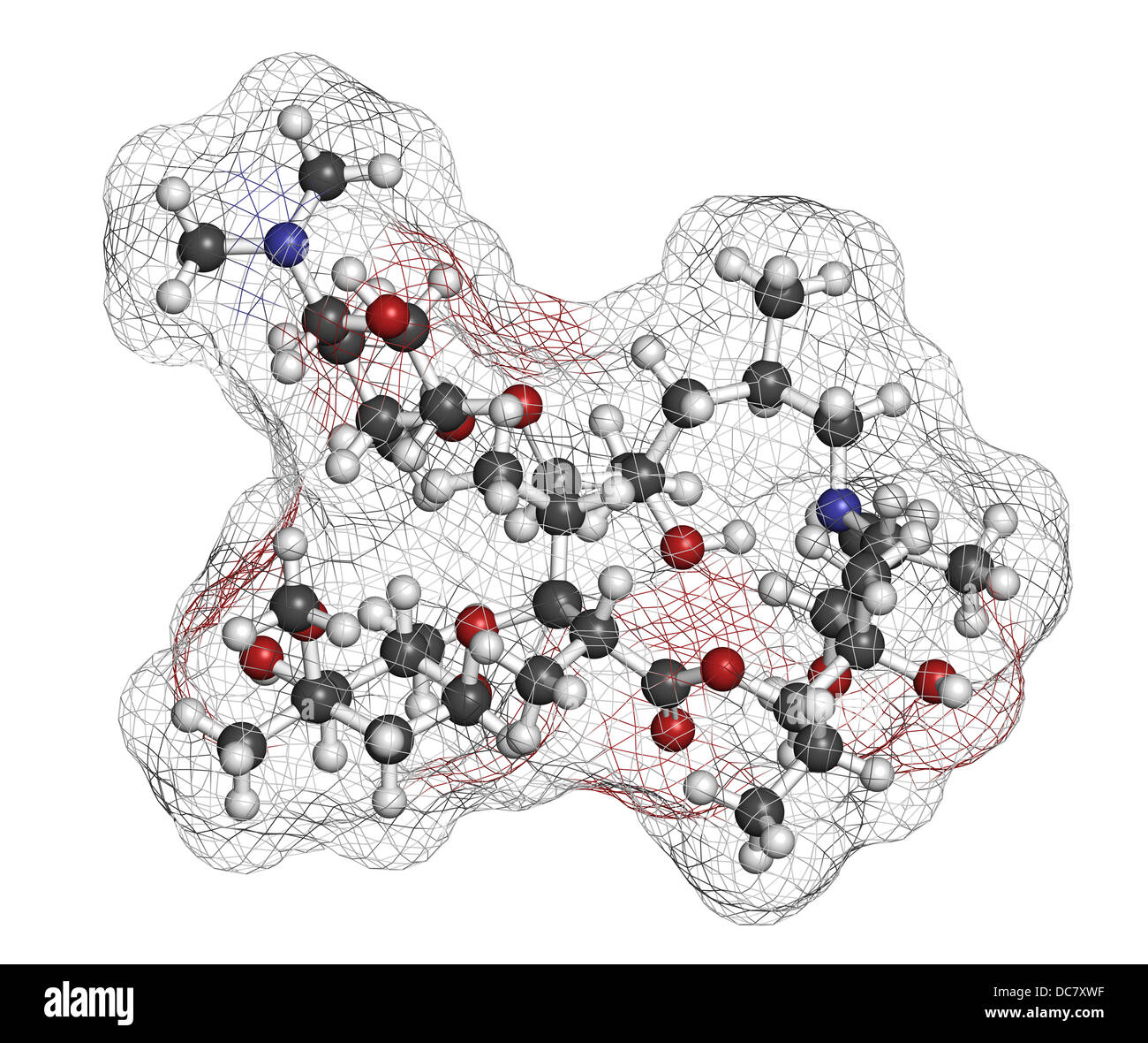 Azithromycin antibiotic drug (macrolide class), chemical structure ...