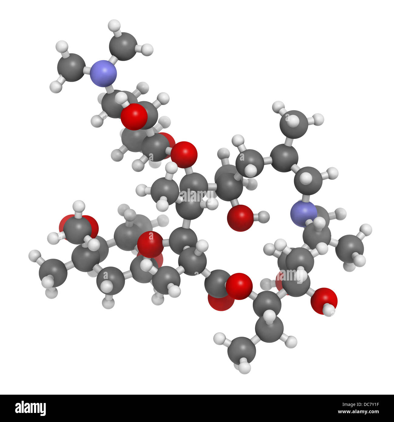 Azithromycin antibiotic drug (macrolide class), chemical structure ...