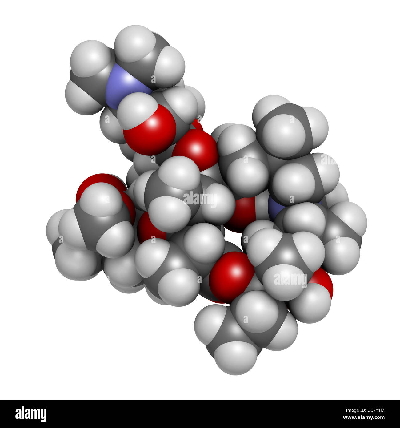 Azithromycin antibiotic drug (macrolide class), chemical structure ...
