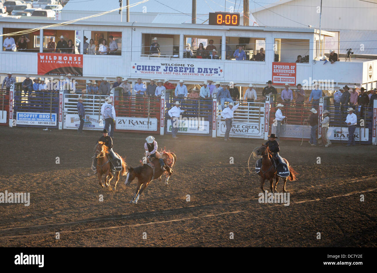 Bareback bronc competition at the Chief Joseph Days Rodeo in Joseph ...