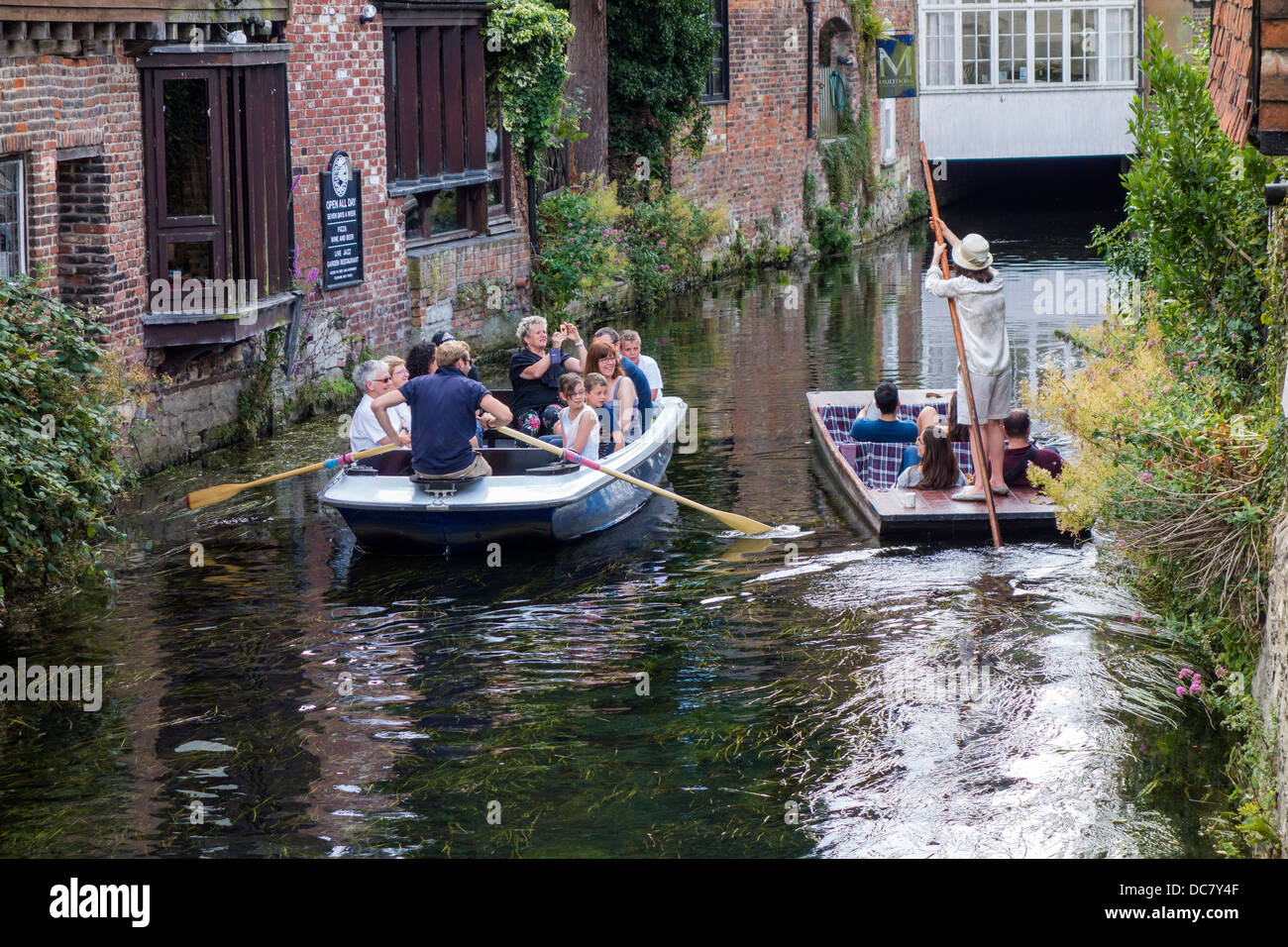 River Trip Tour Canterbury Boat Trip Tour on River Stour Stock Photo ...