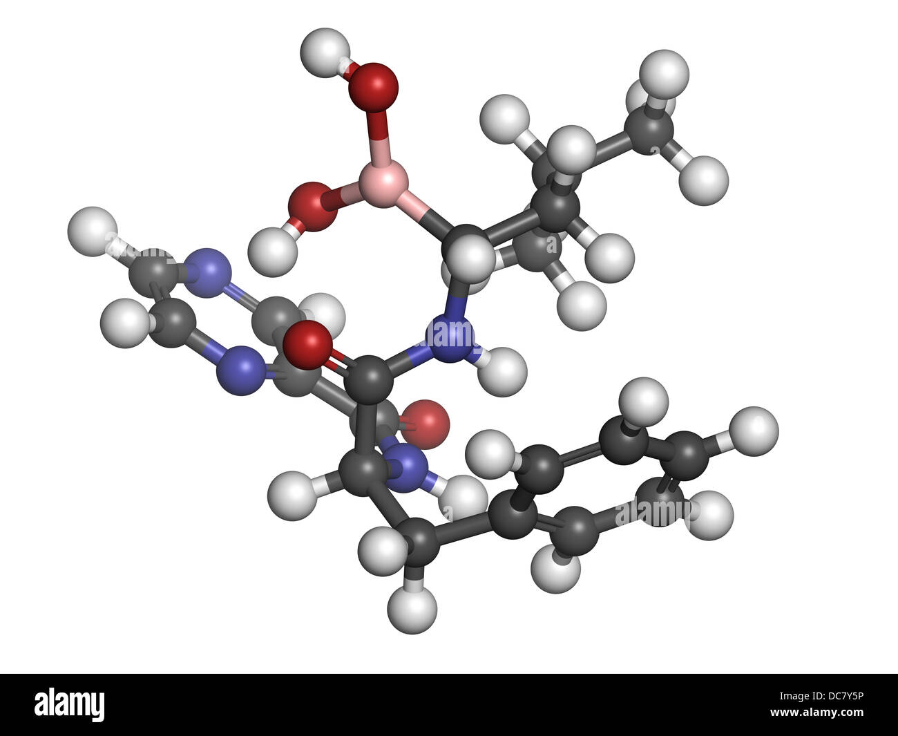 Bortezomib cancer drug (proteasome inhibitor), chemical structure ...