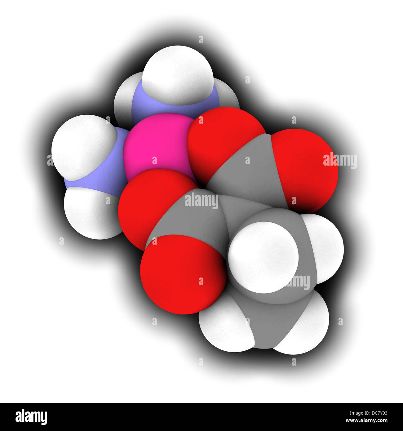 Carboplatin cancer chemotherapy drug, chemical structure. Atoms are ...