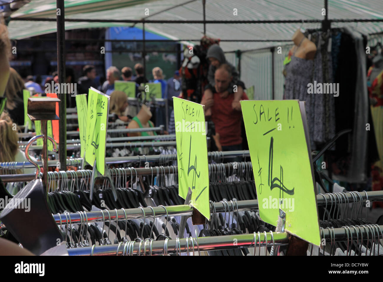 Market stall sale posters all displaying a price of each rail item ...