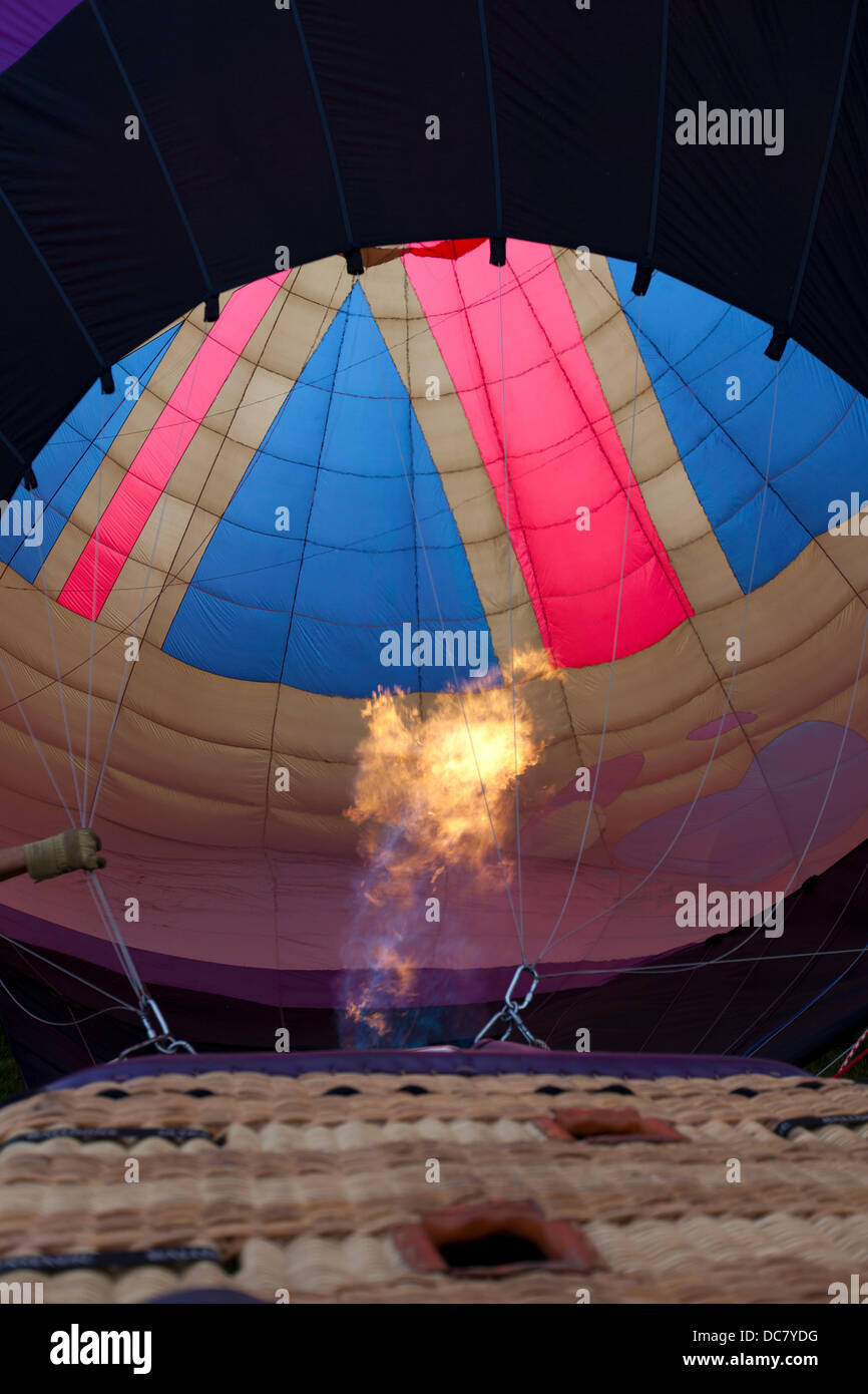 Inside a hot air balloon envelope during inflation at the 35th Bristol ...