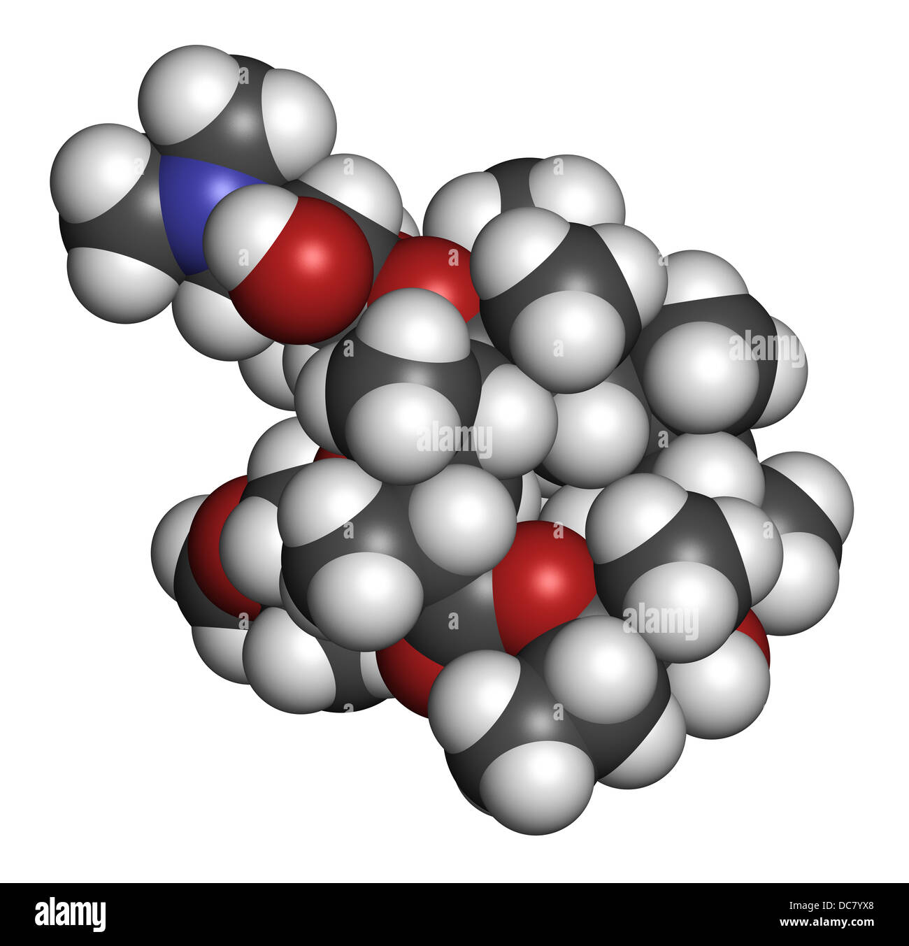 Clarithromycin antibiotic drug (macrolide class), chemical structure ...
