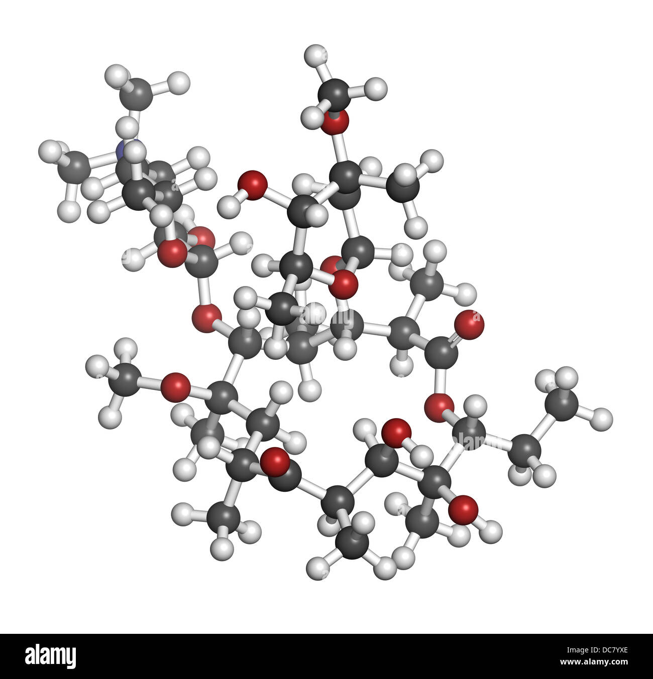 Clarithromycin antibiotic drug (macrolide class), chemical structure ...
