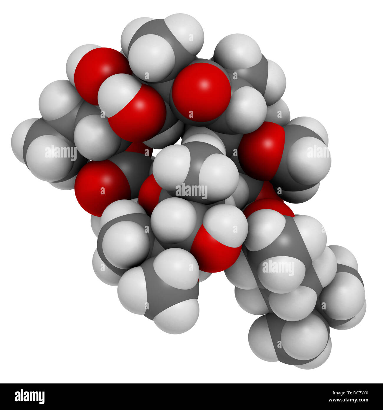 Clarithromycin antibiotic drug (macrolide class), chemical structure ...