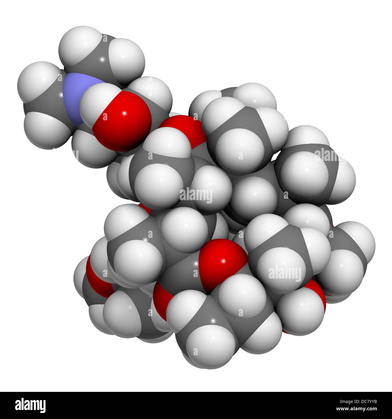 Clarithromycin antibiotic drug (macrolide class), chemical structure ...