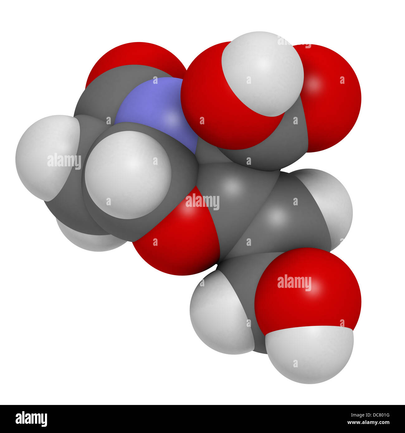 Clavulanic acid beta-lactamase blocker drug, chemical structure. Often ...