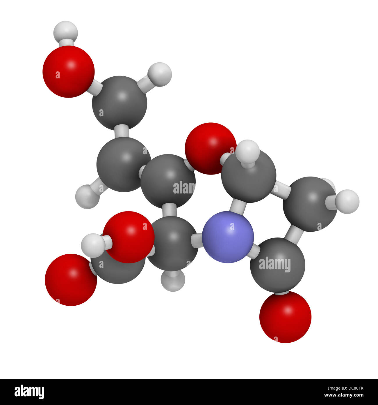 Clavulanic acid beta-lactamase blocker drug, chemical structure. Often ...