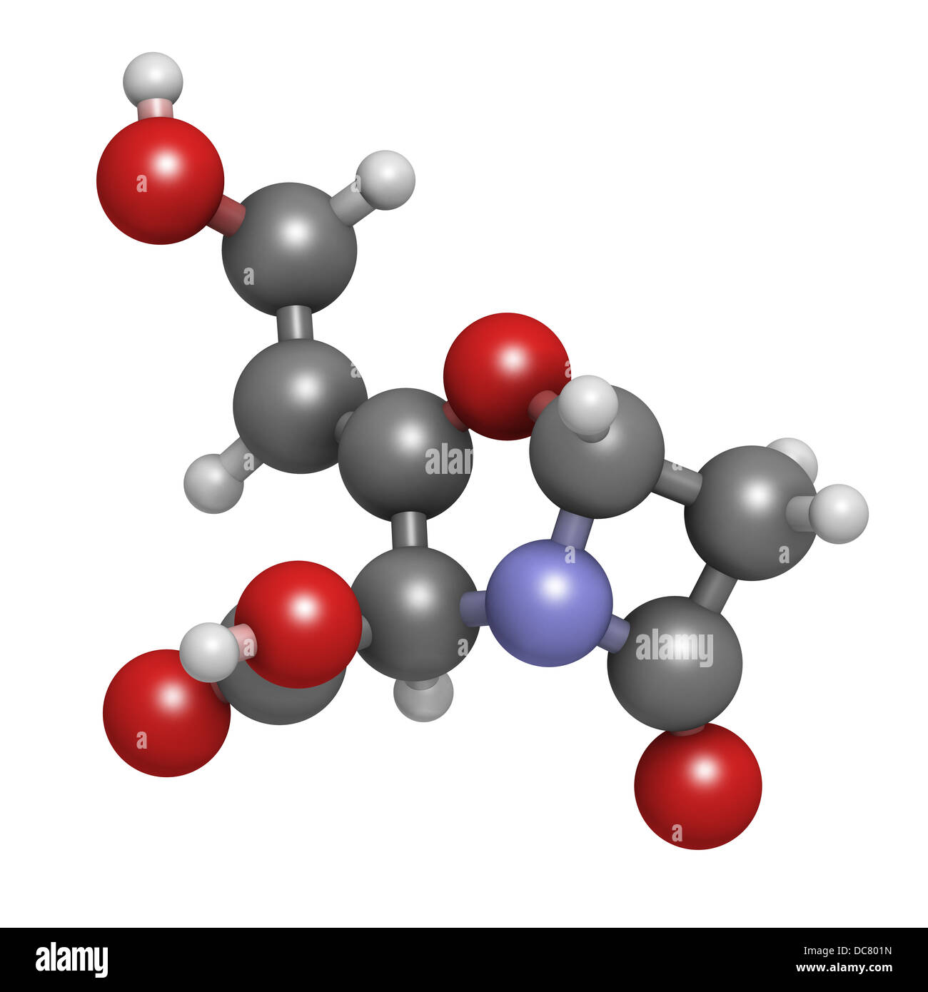 Clavulanic acid beta-lactamase blocker drug, chemical structure. Often ...