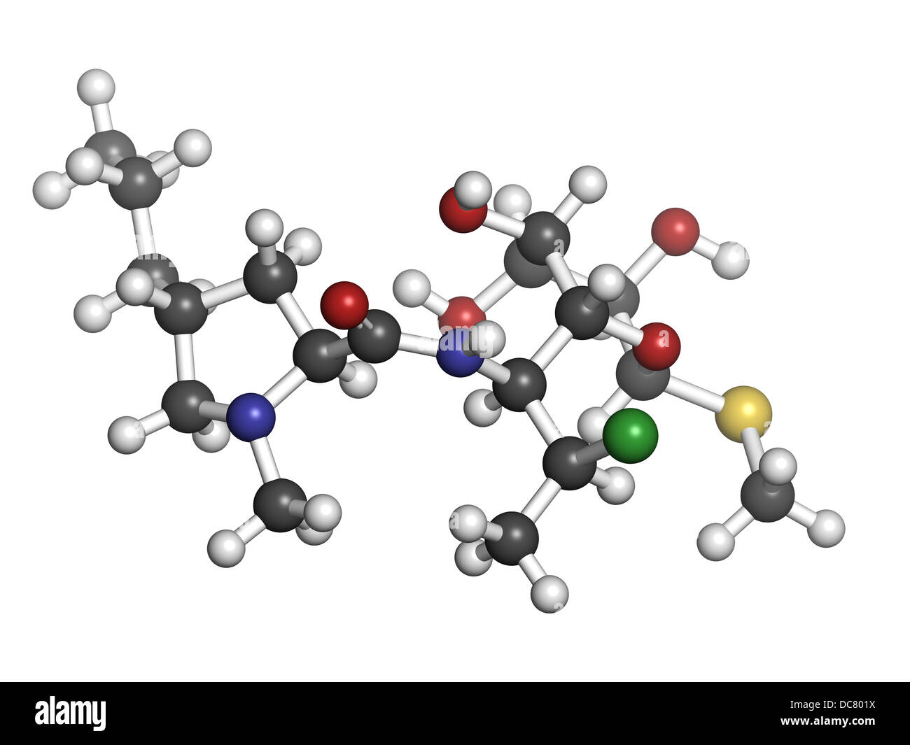 Clindamycin antibiotic drug (lincosamide class), chemical structure ...