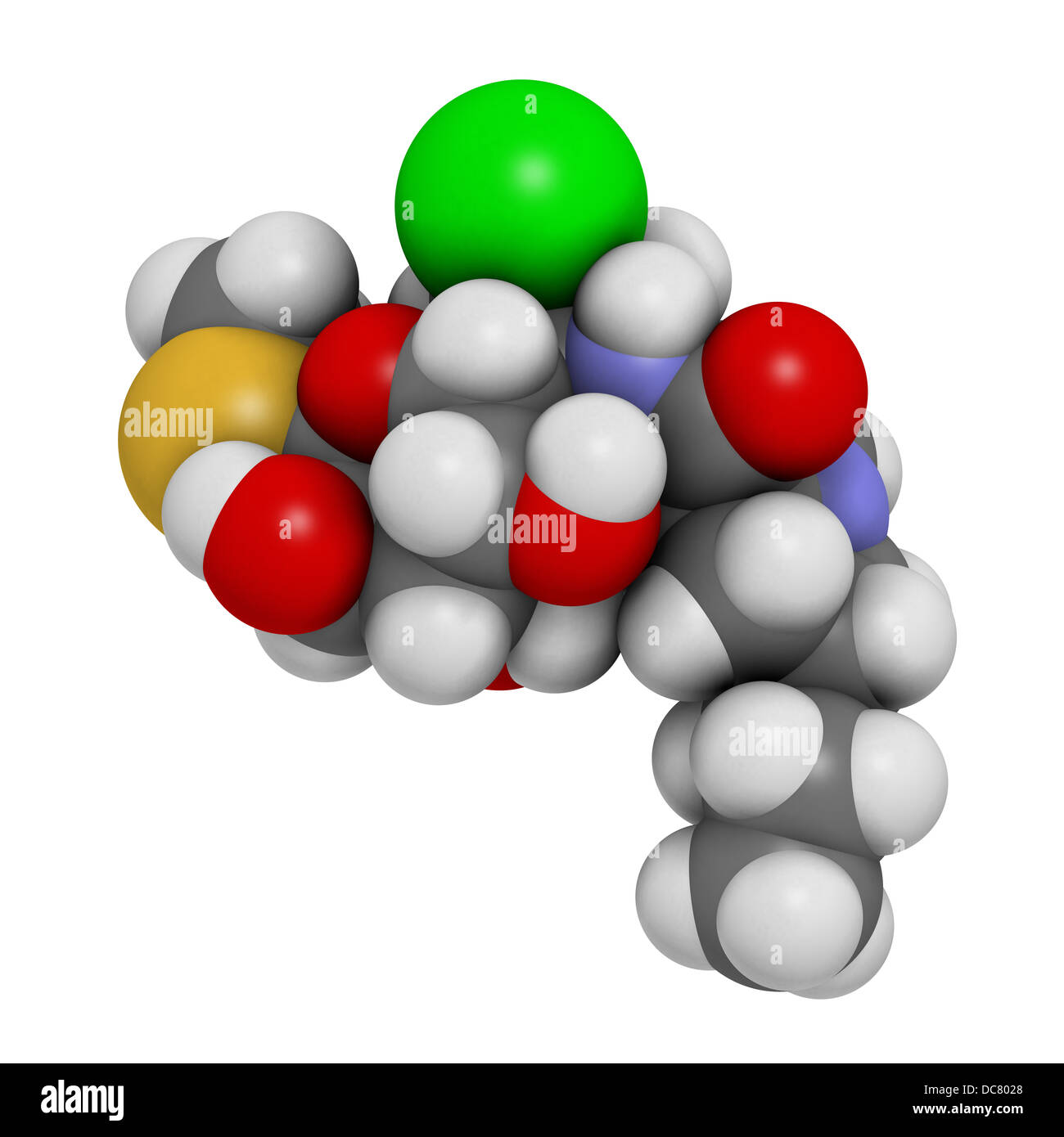 Clindamycin antibiotic drug (lincosamide class), chemical structure ...