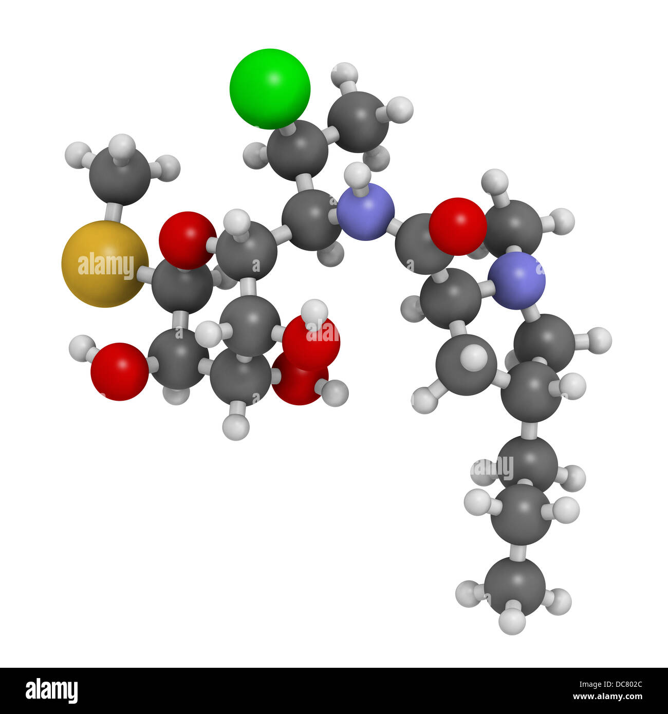 Clindamycin antibiotic drug (lincosamide class), chemical structure ...