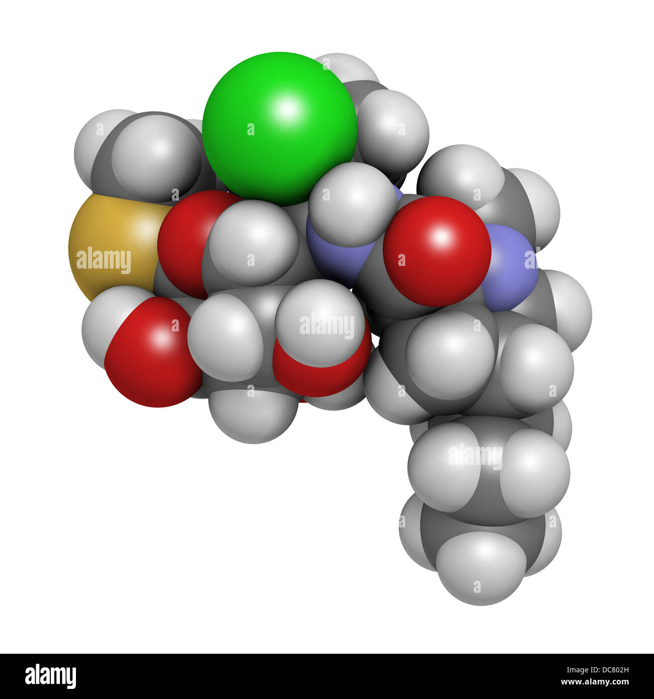 Clindamycin antibiotic drug (lincosamide class), chemical structure ...