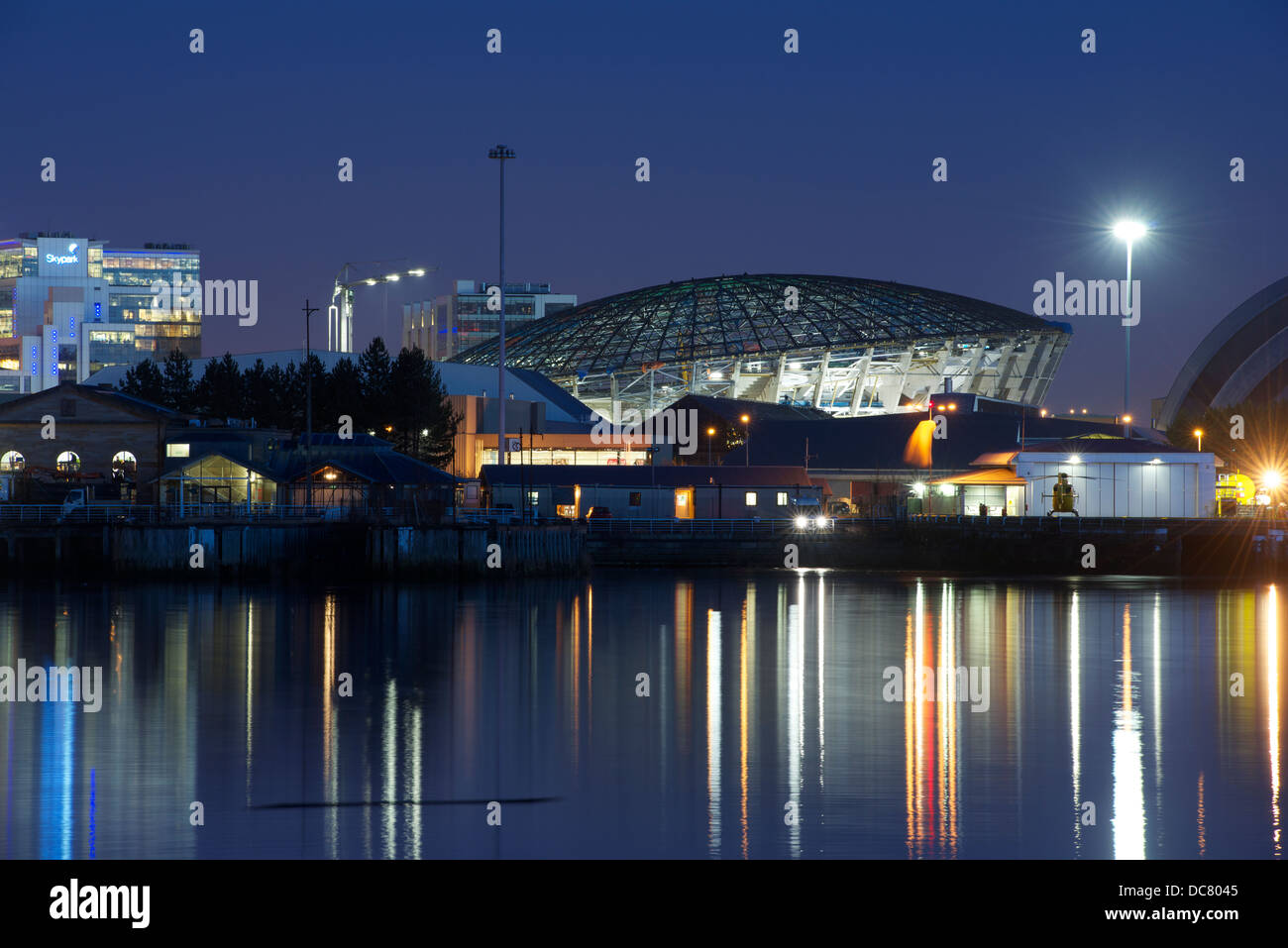 The SECC complex with the skeleton of the Glasgow Hydro Arena ...