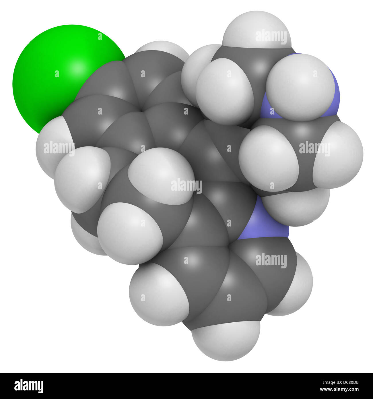 Desloratadine antihistamine drug, chemical structure. Used to treat hay ...